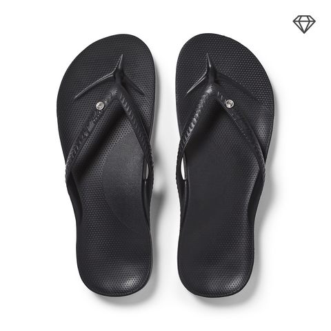 Arch Support Flip Flops - Classic - Crystal Black – Archies Footwear | CA